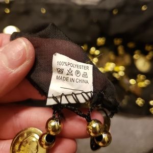 Source Unknown | Accessories | Belly Dance Hip Dance Coin Scarf Black ...